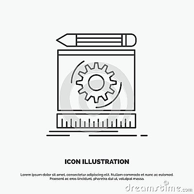 Draft, Engineering, Process, Prototype, Prototyping Icon. Line Vector Gray Symbol For UI And UX ...