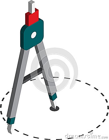 Drafting Compass Illustration In 3D Isometric Style | CartoonDealer.com ...