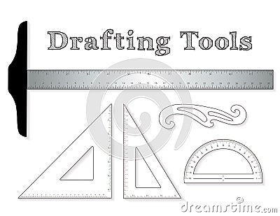 Drafting Tools For Architecture, Engineers, Science, Math Vector ...
