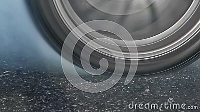 Drag Racing Car is Burning Tire at Starting Line in Race Track Stock ...