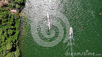Dragon Boat Training. Overhead View Stock Video - Video of drone ...