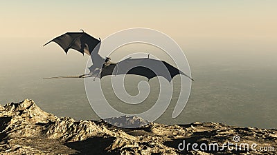 Dragon Flying Over A Mountain Cliff Royalty Free Stock Images - Image ...