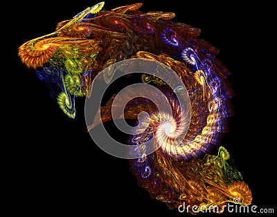 Dragon Fractal Stock Image - Image: 6415361