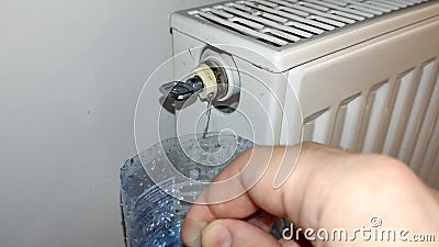 Draining Water from the Radiator. Air in the Radiator. Stock Video ...