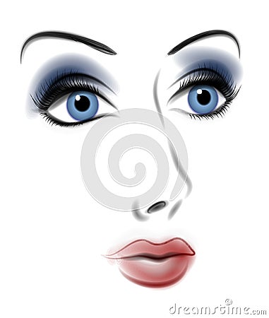 Dramatic Face Of Woman Color Royalty-Free Illustration | CartoonDealer ...