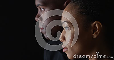 Dramatic Profile Rack Focus of Two Young Black People Stock Footage ...