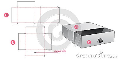 Drawer Box Die Cut Template Cartoon Vector | CartoonDealer.com #176429353