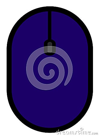 The Drawing Of A Blue Computer Mouse, A Small Hardware Input Device ...