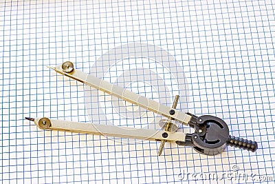 Drawing Compass In Graph Paper Stock Photo | CartoonDealer.com #32992644