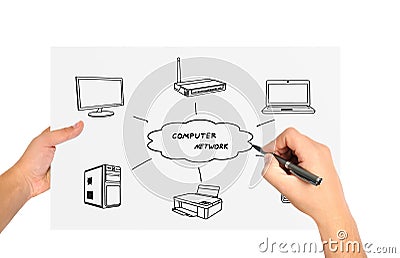 Drawing Computer Network Stock Photography - Image: 32935602