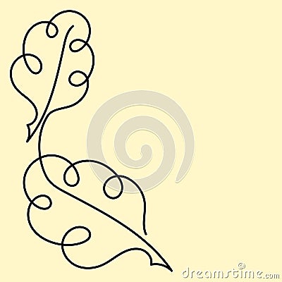 Drawing Continuous Lines Of Oak Leaves . One Line Pattern Design. The ...