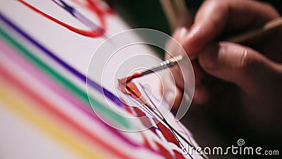 Drawing CU stock video. Video of canvas, creativity, brush - 48547621
