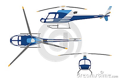 Drawing A Helicopter In A Flat Style. Stock Vector - Image: 72502598
