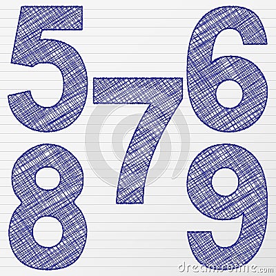 Drawing Number 5-9 Royalty Free Stock Images - Image: 16465069