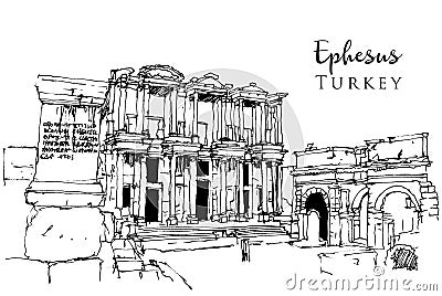 Drawing Sketch Illustration Of Ephesus | CartoonDealer.com #198682486