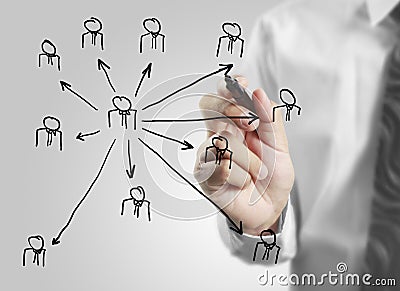Drawing Social Network Structure In Whiteboard Stock Photography ...