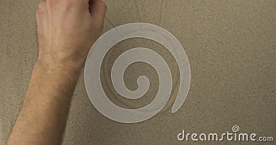 Drawing with a Stick on the Sand. Symbolic Sun. Symbol Stock Video ...