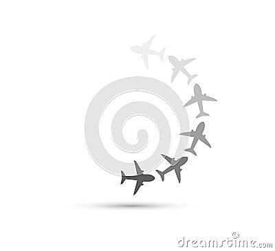 Airline Plane Flight Path Icon. Vector Illustration | CartoonDealer.com ...
