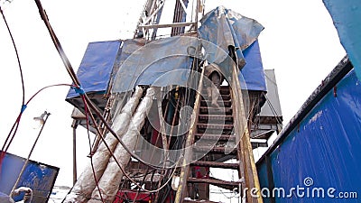 A Driller Climbing Stairs Drilling Oil Rig Stock Footage - Video of ...