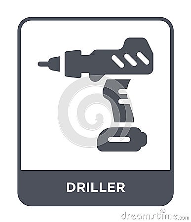 Driller Icon In Trendy Design Style. Driller Icon Isolated On White Background. Driller Vector ...
