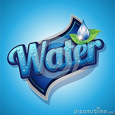 Drinking And Water Label Cartoon Vector | CartoonDealer.com #31278039