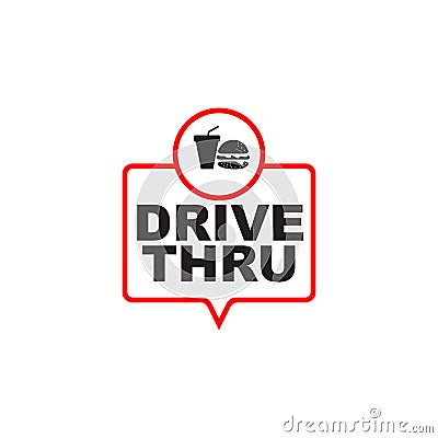 Drive Thru Text Logo Design Template Cartoon Vector | CartoonDealer.com ...