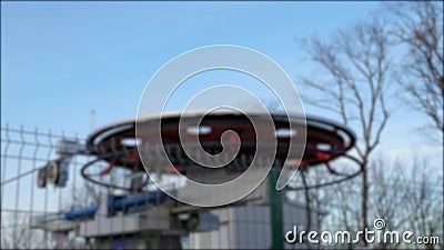 The Drive Wheel of the Ropeway in Close-up. Blurred Video. the Rotating ...