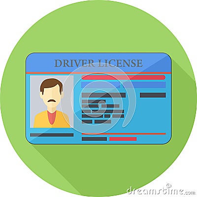Driver License Flat Icon Stock Vector - Image: 82222282