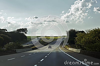 Driver Point Of View At The Highway. Stock Photography | CartoonDealer ...