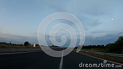 Driving on the Highway, Front View Stock Video - Video of clouds ...