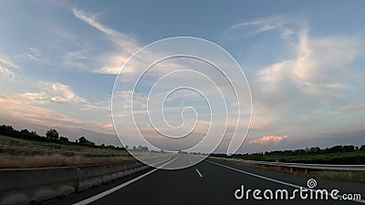 Driving on the Highway, Front View Stock Video - Video of background ...