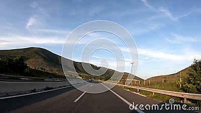 Driving on the Highway, Front View Stock Video - Video of field, land ...