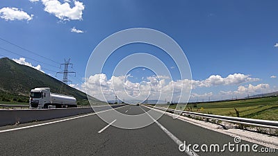 Driving on the Highway, Front View Stock Footage - Video of road ...