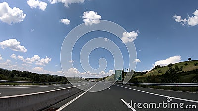 Driving On The Highway, Front View Stock Footage - Video of 16mm ...