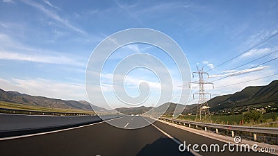Driving on the Highway, Front View Stock Footage - Video of field ...