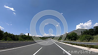 Driving on the Highway, Front View Stock Video - Video of departure ...