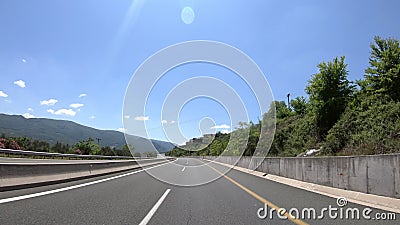 Driving on the Highway, Front View Stock Video - Video of arrival ...