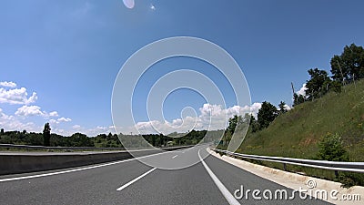 Driving on the Highway, Front View Stock Video - Video of arrival ...