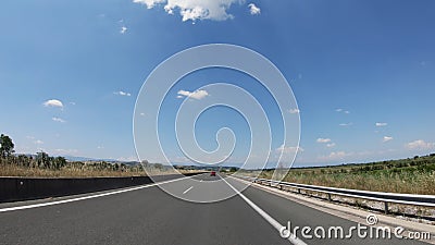 Driving On The Highway, Front View Stock Footage - Video of fast ...