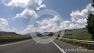 Driving on the Highway, Front View Stock Footage - Video of highway ...