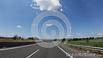 Driving on the Highway, Front View Stock Video - Video of road, motion ...
