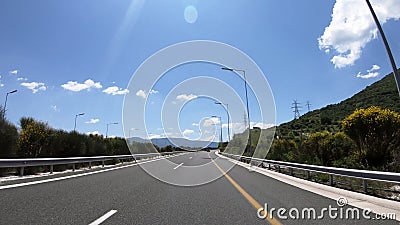 Driving on the Highway, Front View Stock Footage - Video of departure ...