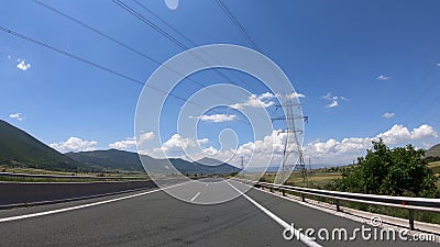 Driving on the Highway, Front View Stock Video - Video of arrival ...