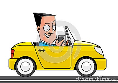 Driving And Using A Smartphone Stock Photos - Image: 32728173