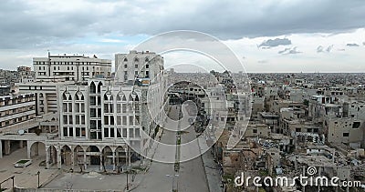 A Drone Flight on a Destroyed City Stock Footage - Video of famous ...