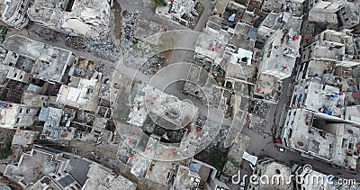 A Drone Flight on a Destroyed City Stock Footage - Video of house ...
