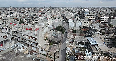 A Drone Flight on a Destroyed City Stock Footage - Video of famous ...