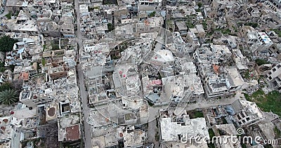 A Drone Flight on a Destroyed City Stock Footage - Video of famous ...