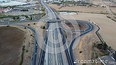 Drone Footage Over Highway Intersections Stock Footage - Video of ...