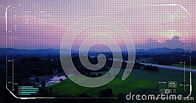 Drone HUD Head Up Display Graphic Interface with Scenic Landscape ...